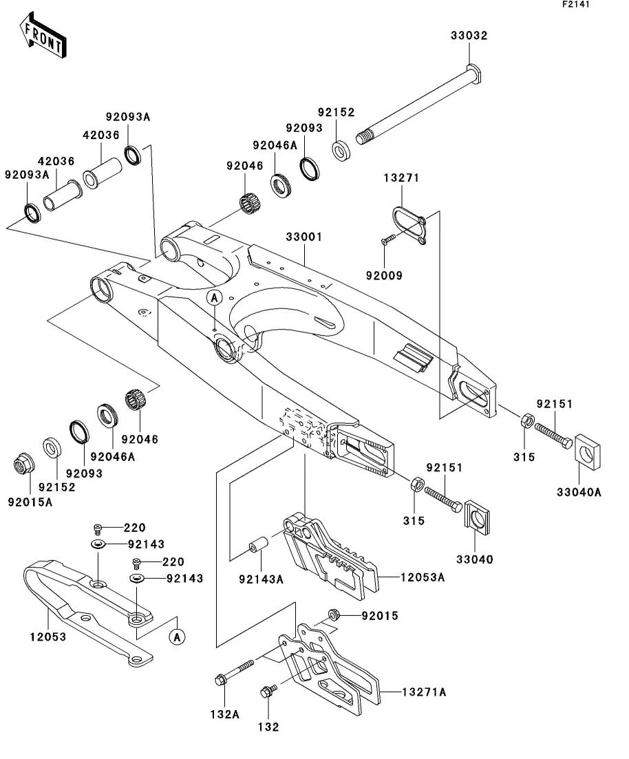 13271-1833 Plate,Axle Kawasaki | YoshiParts