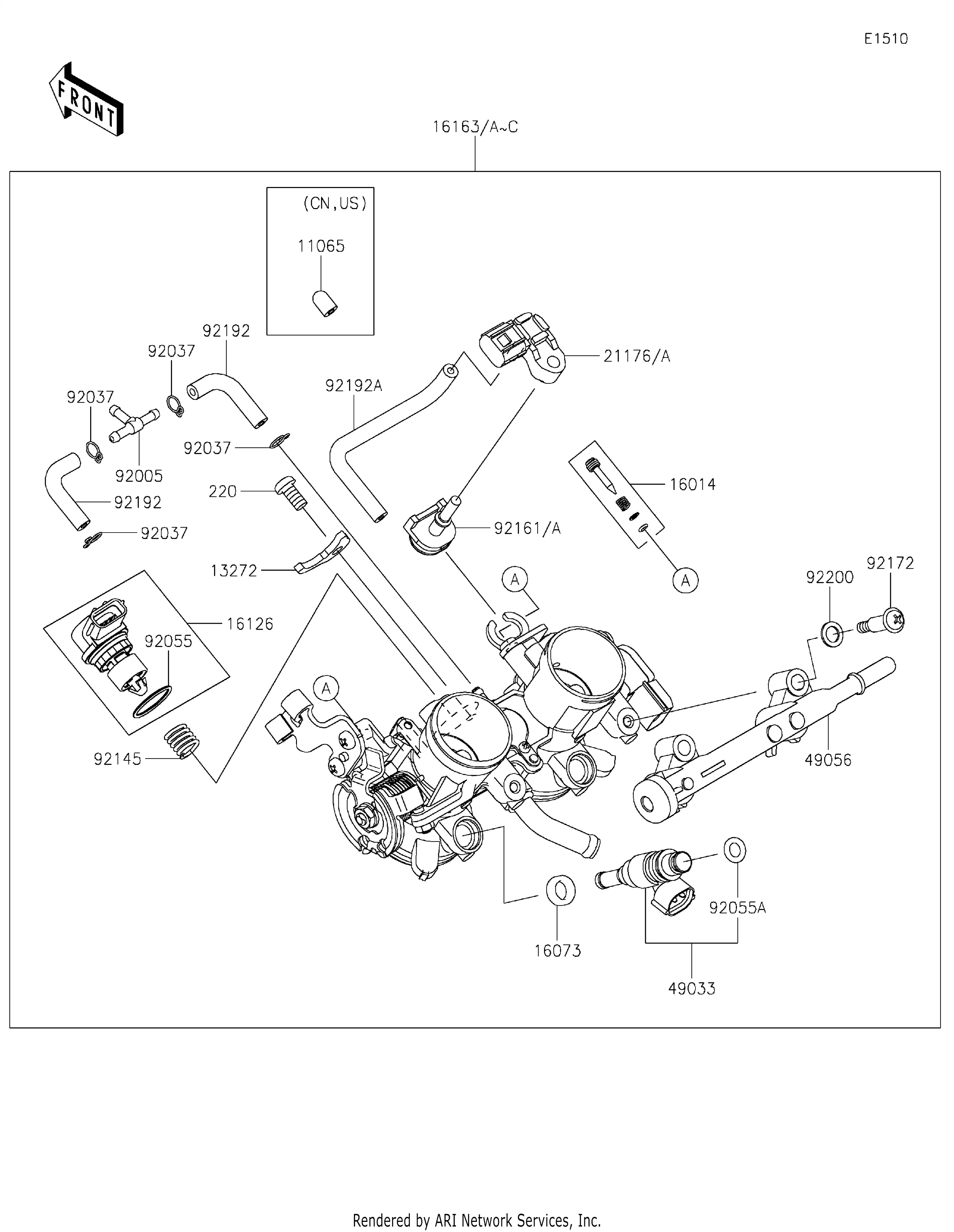 16163-1267 Throttle-Assy Kawasaki | YoshiParts