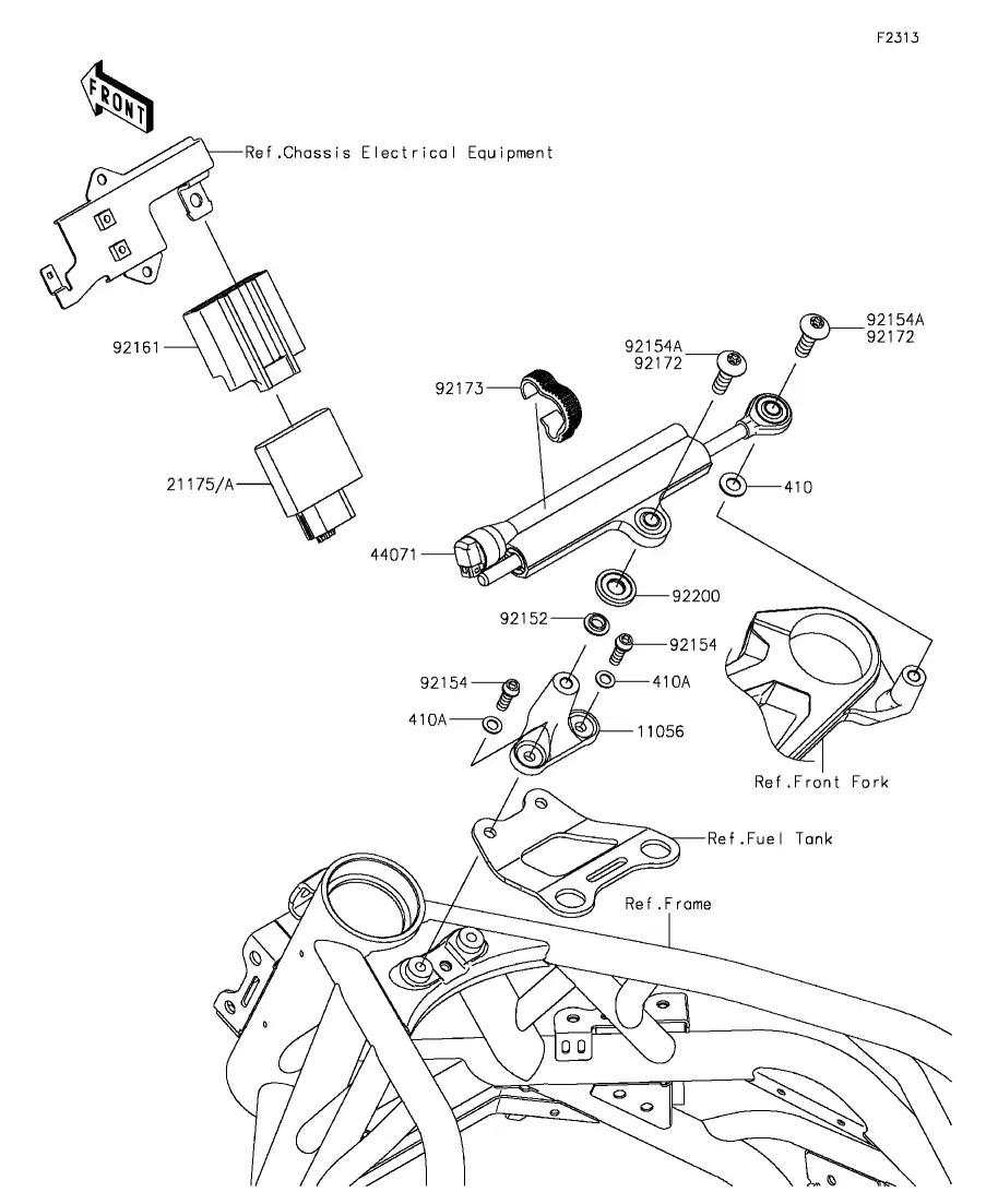 11056-4360 Bracket,Steering Damper Kawasaki | YoshiParts