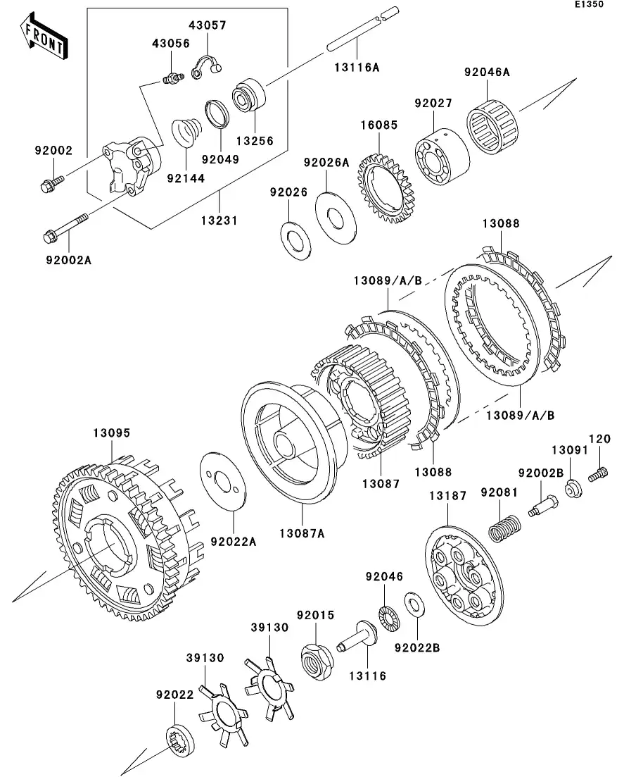 13087-1072 Hub-Clutch Kawasaki | YoshiParts