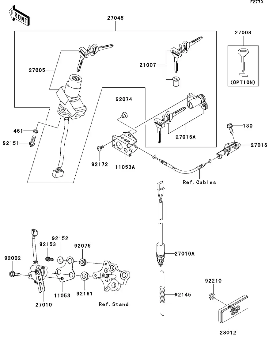 11053-1132 Bracket,Seat Lock Kawasaki | YoshiParts