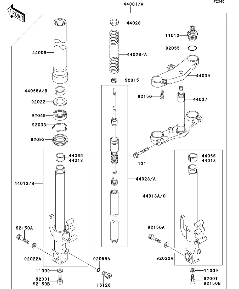 16126-1238 Valve, Fork Kawasaki | YoshiParts