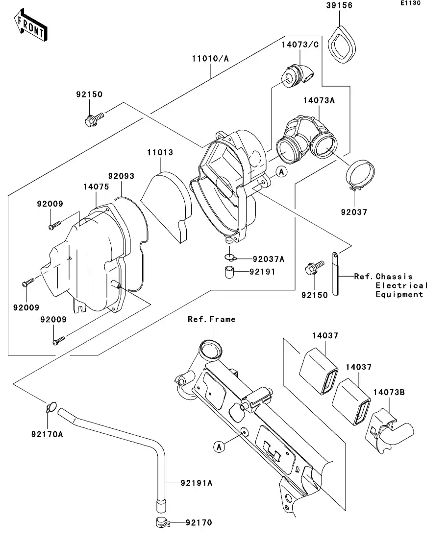 14073-1855 Duct Kawasaki | YoshiParts