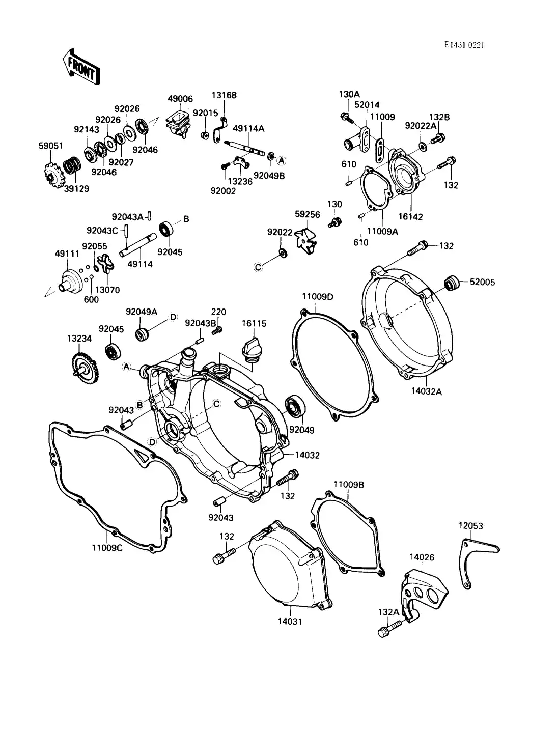 14032-1243 Cover-Clutch,Inside Kawasaki | YoshiParts