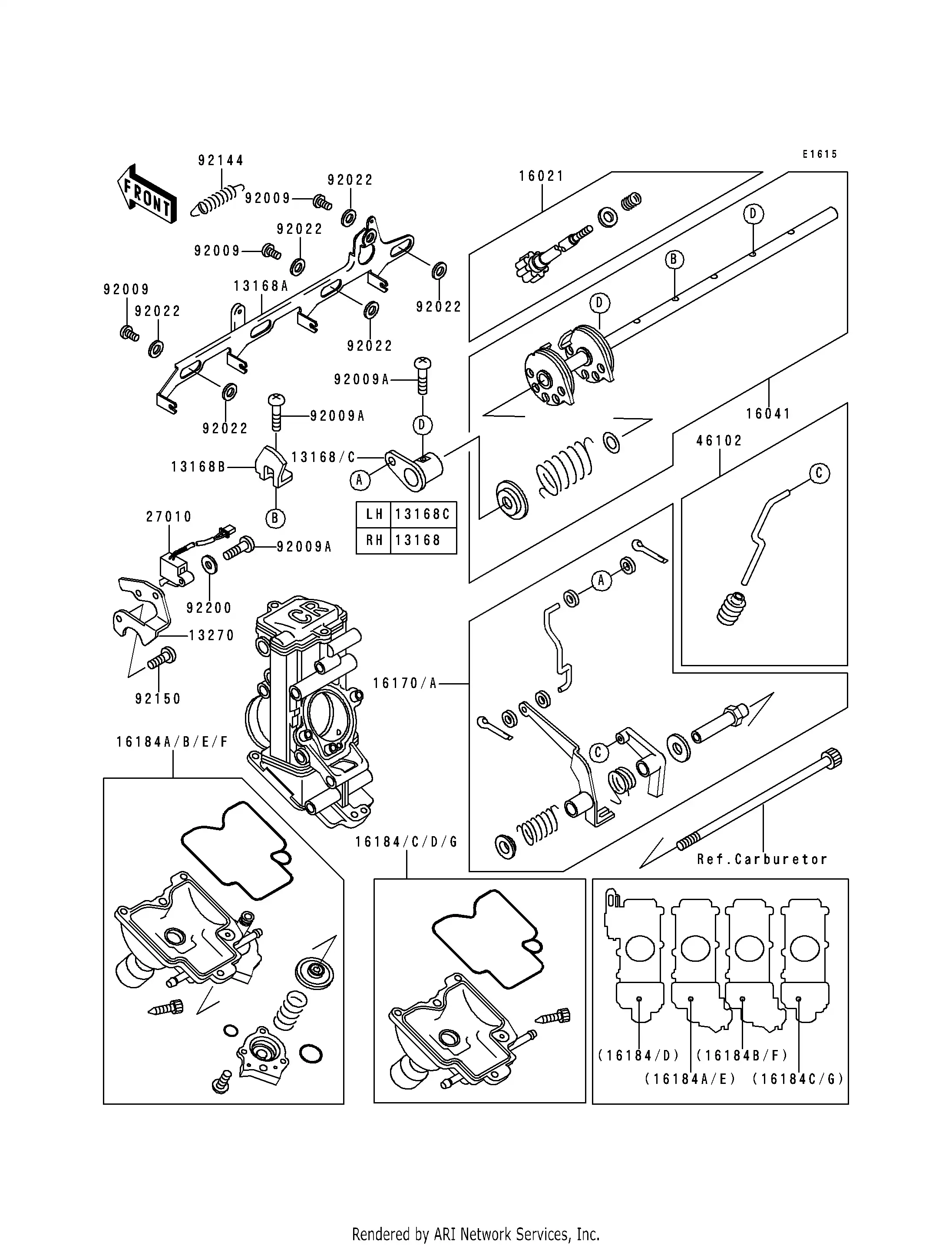 16170-1053 Link-Assy,Accelerator Kawasaki | YoshiParts