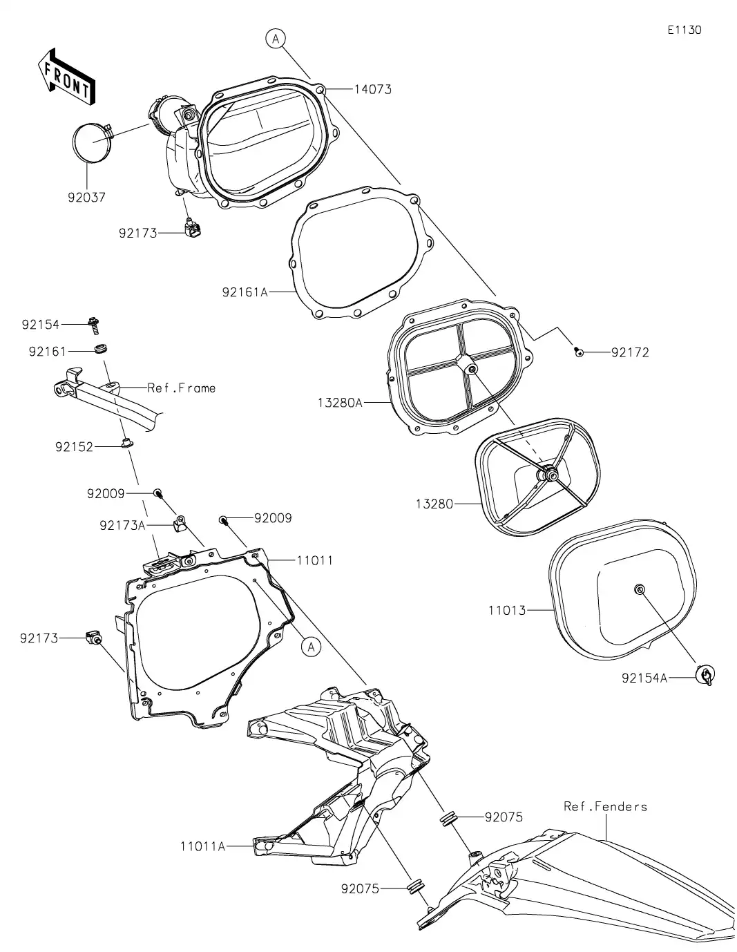 11013-0811 Element-Air Filter Kawasaki | YoshiParts
