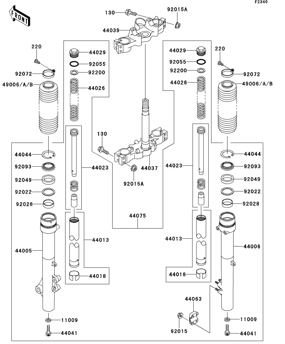 49006-1312-BD Boot,Fork,Black Kawasaki | YoshiParts