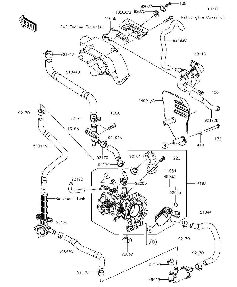 11056-2655 Bracket, Clutch Cover Kawasaki | YoshiParts