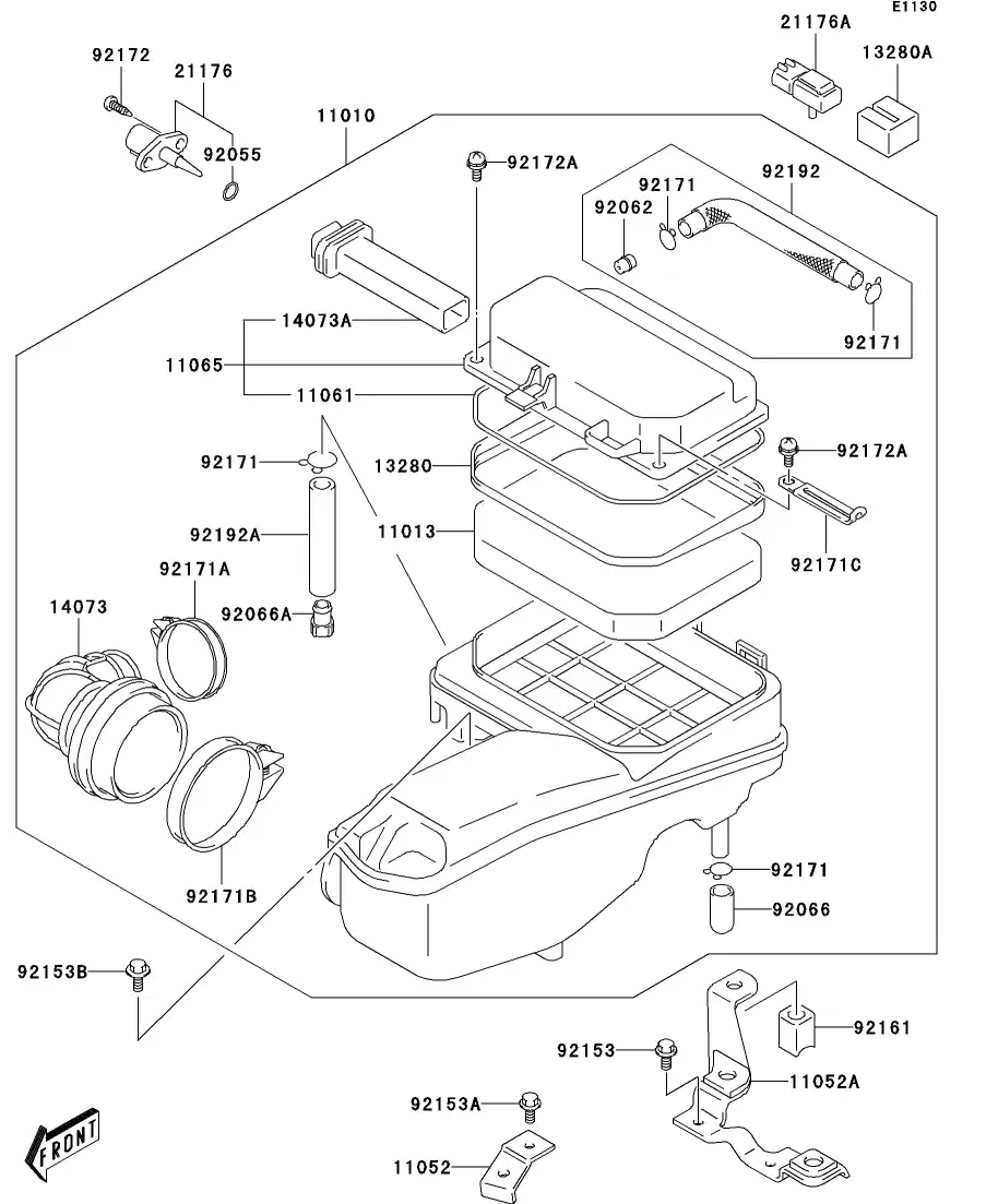 11052-S006 Bracket, Air Cleaner Front Kawasaki | YoshiParts
