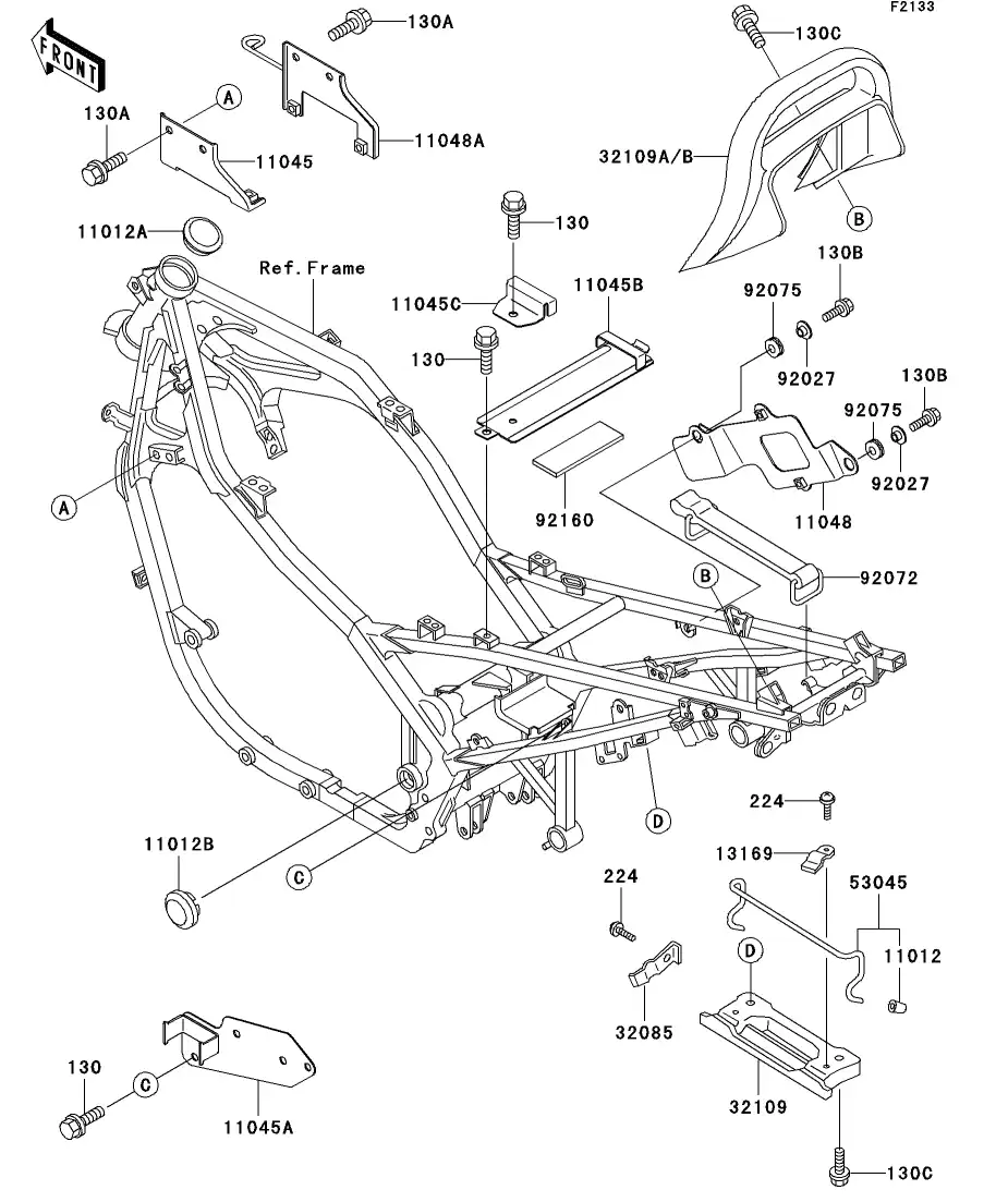11045-1423 Bracket,Battery Band Kawasaki | YoshiParts