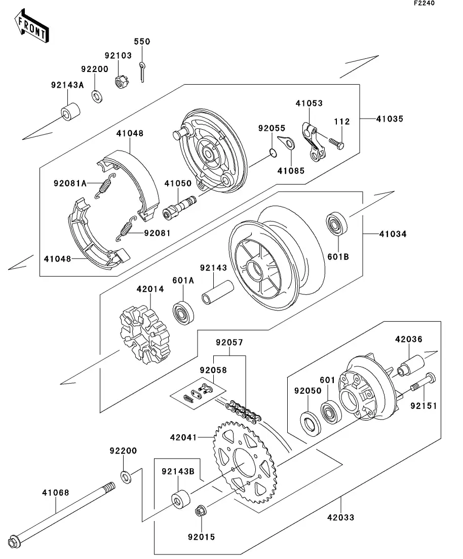 42036-030 Sleeve,Rear Hub Kawasaki | YoshiParts