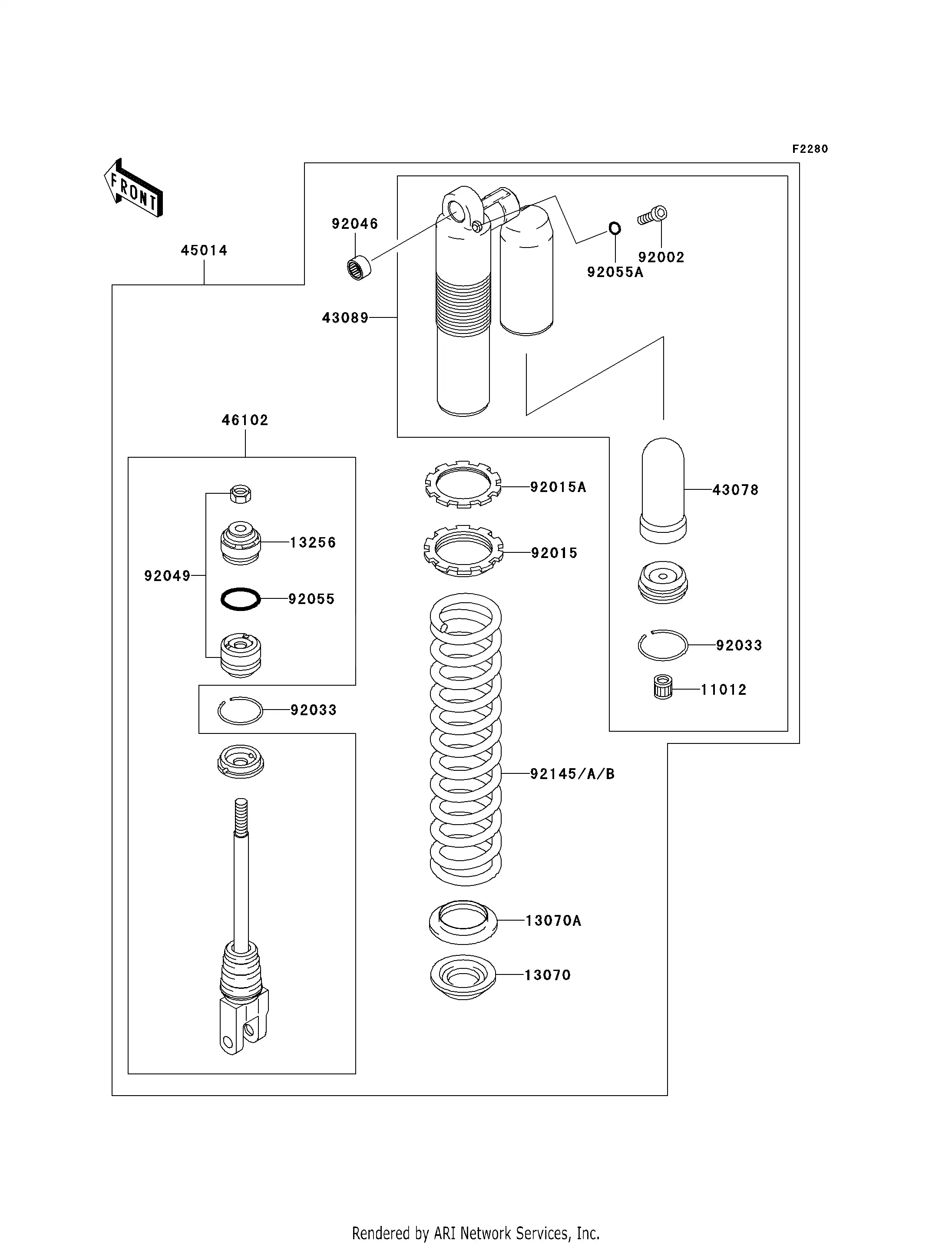 92145-0014-EH Spring,Shockabsorber, Kawasaki | YoshiParts