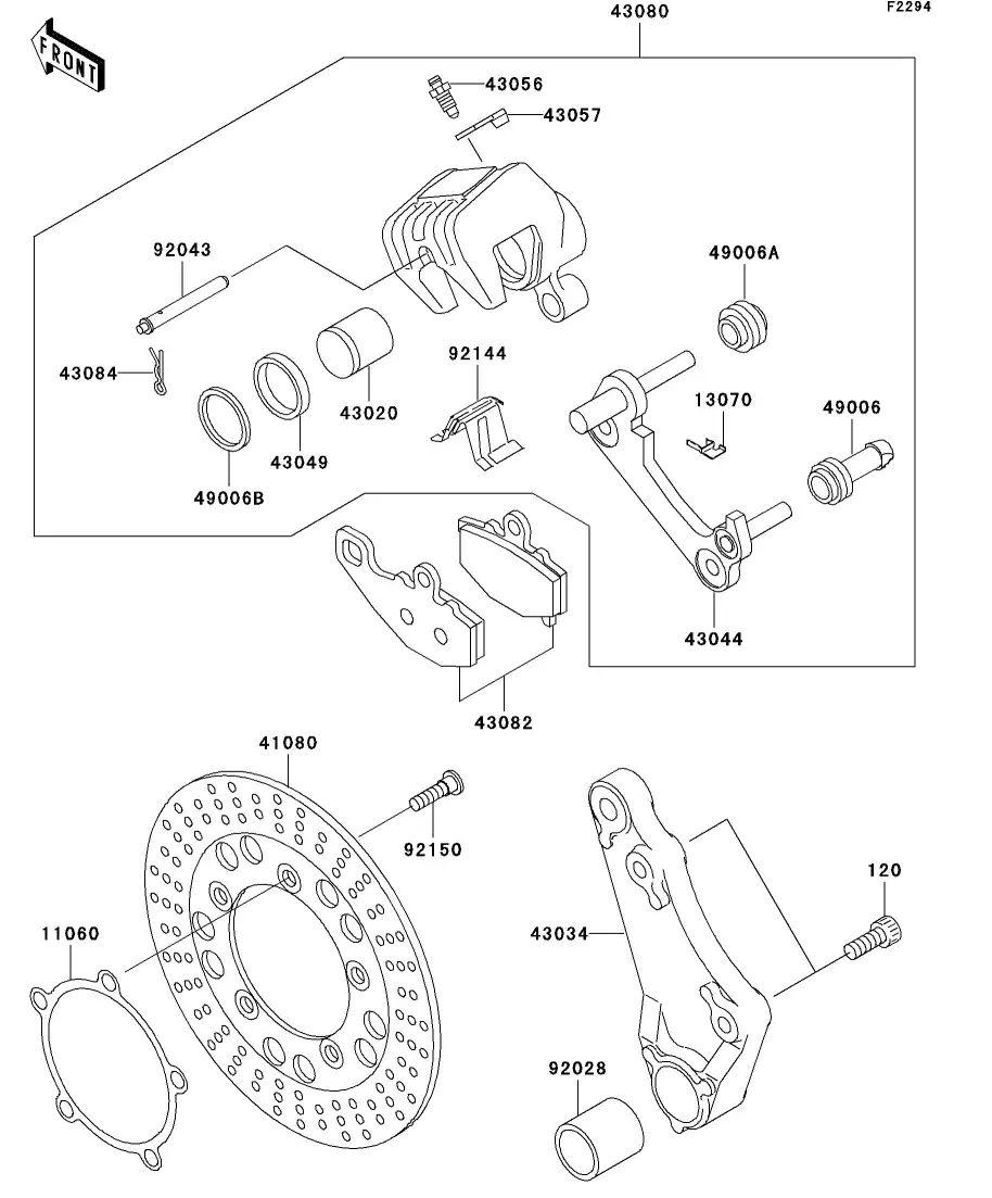 41080-0026-FB Disc, Rr, Gray Kawasaki | YoshiParts