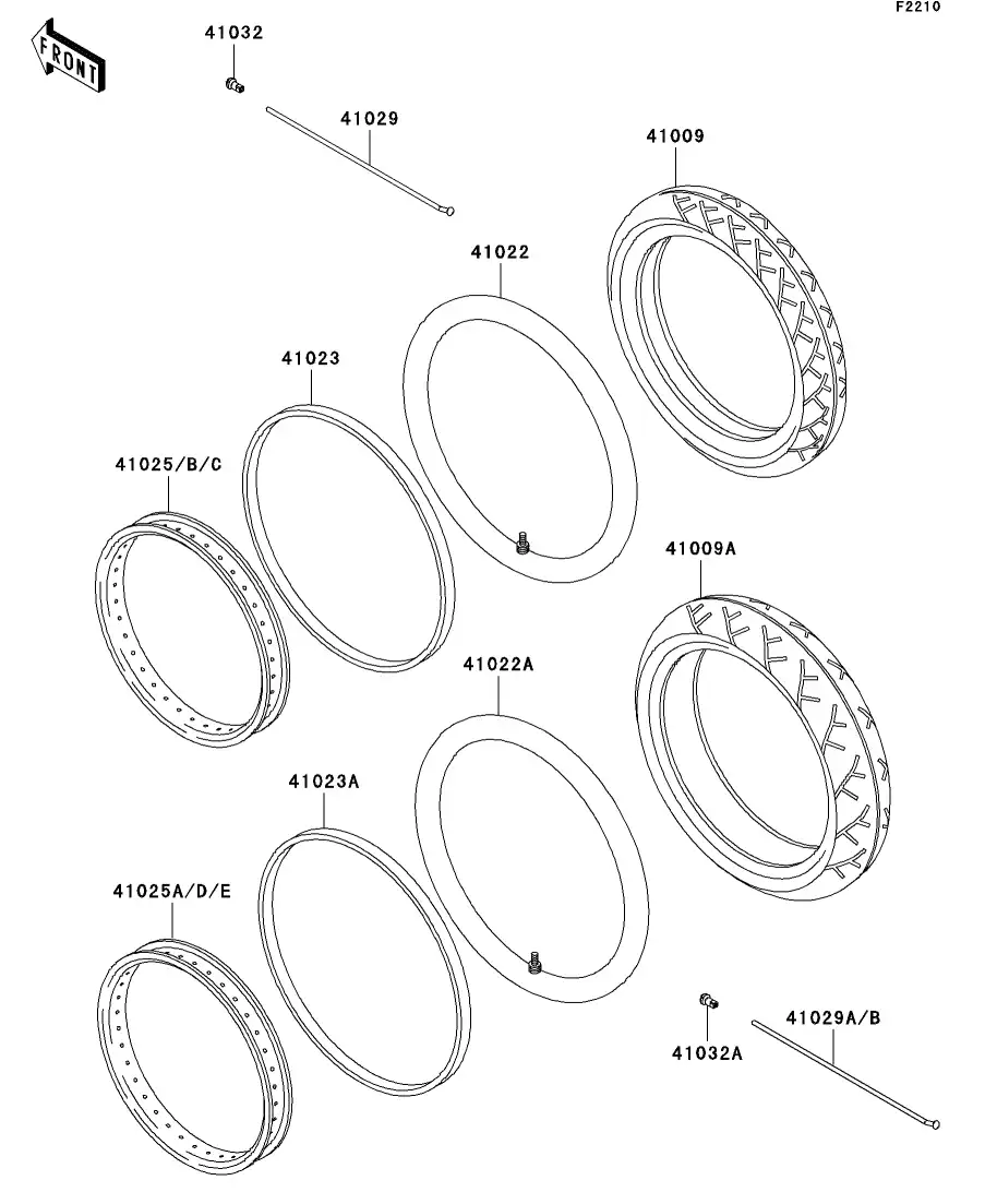 41025-1380-WD Rim, Rr, 3.50X17, Blue Kawasaki | YoshiParts
