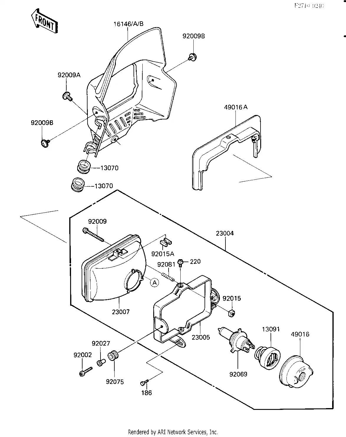 16146-5007-6F Cover-Assy,Head Lamp, Kawasaki | YoshiParts
