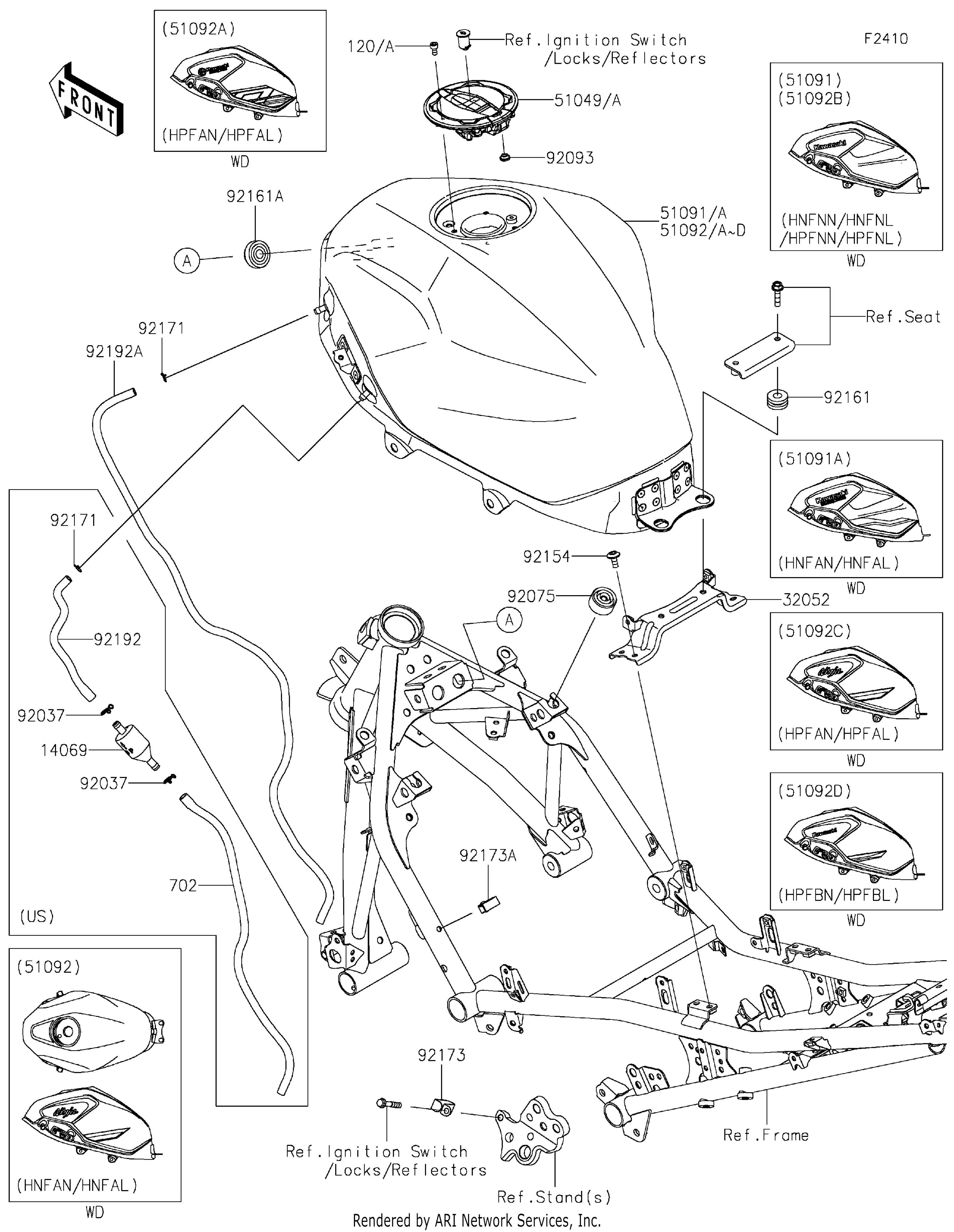 51092-5256-54X Tank-Comp-Fuel,P.b.white Kawasaki | YoshiParts