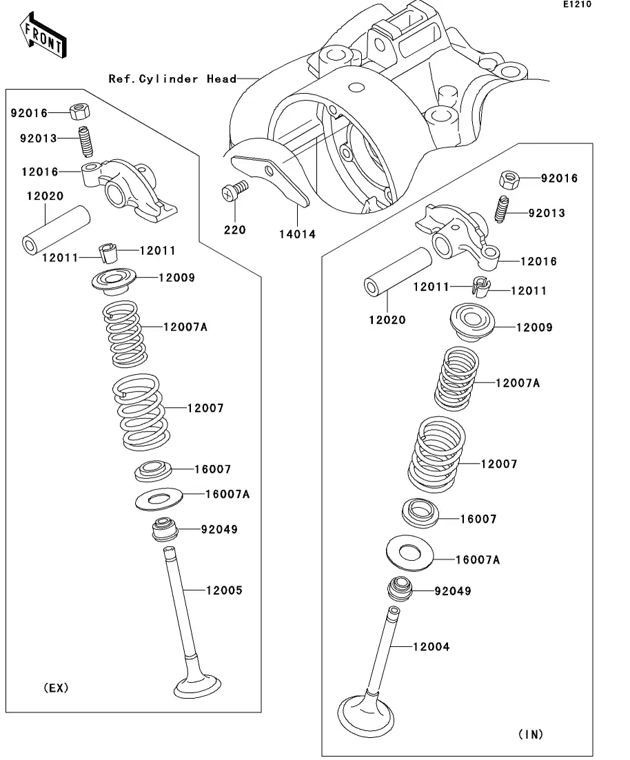 12007-013 Spring,Outer Valve Kawasaki | YoshiParts
