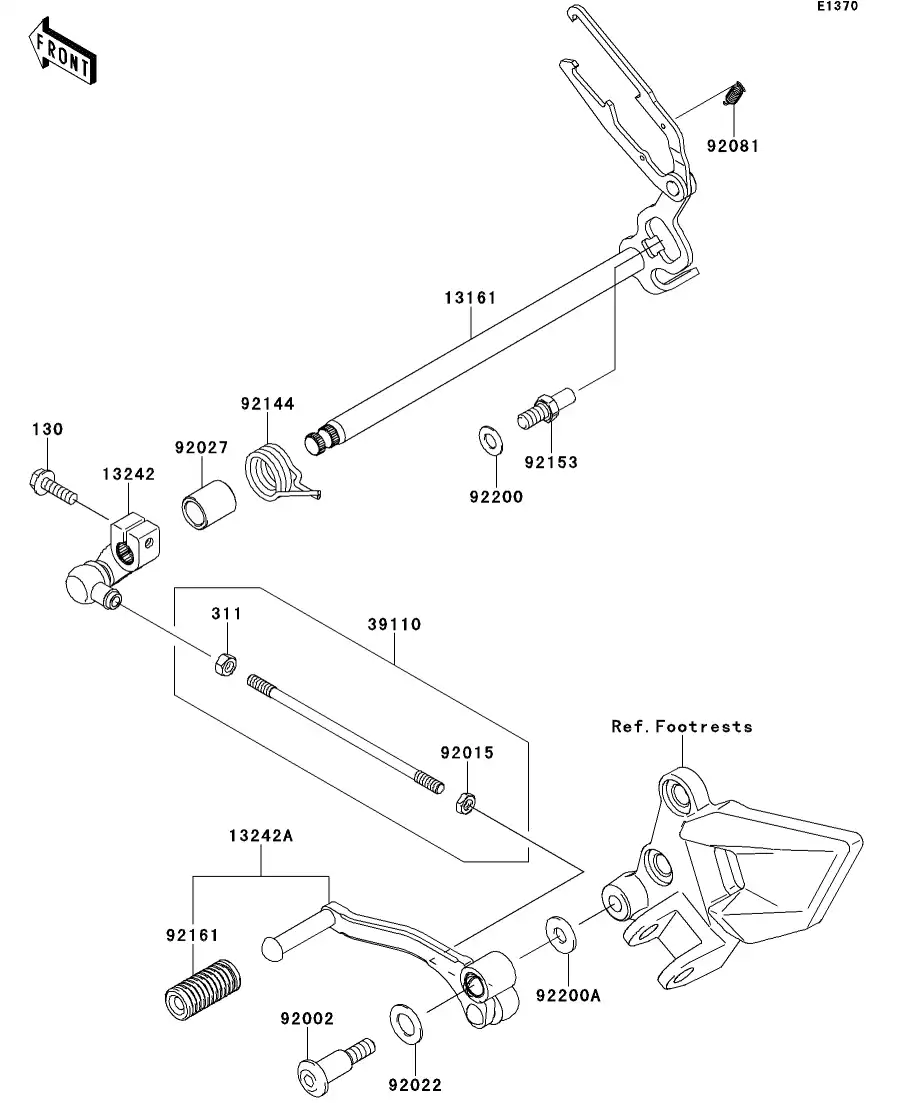 13242-0044 Lever-Assy-Change Kawasaki | YoshiParts