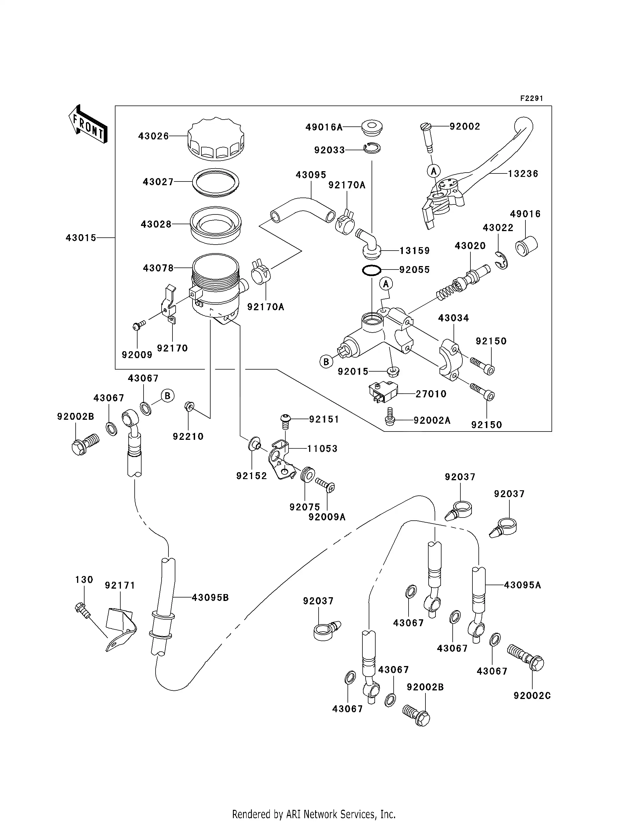 13236-0064 Lever-Comp,Front Brak Kawasaki | YoshiParts