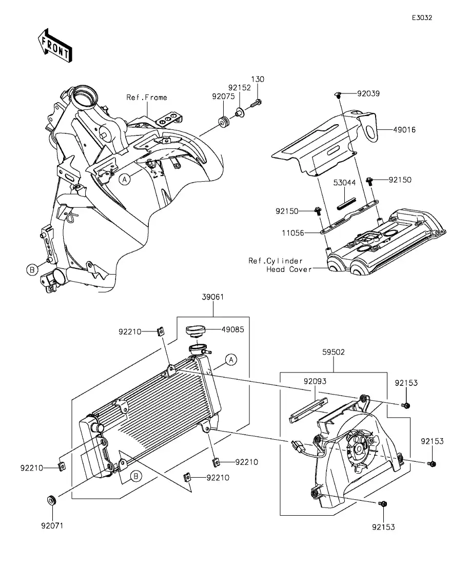 11056-7316 Bracket Kawasaki | YoshiParts
