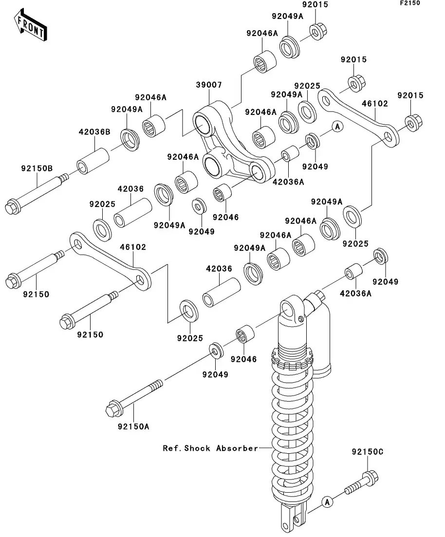 92150-1701 Bolt,Flanged,12X76 Kawasaki | YoshiParts