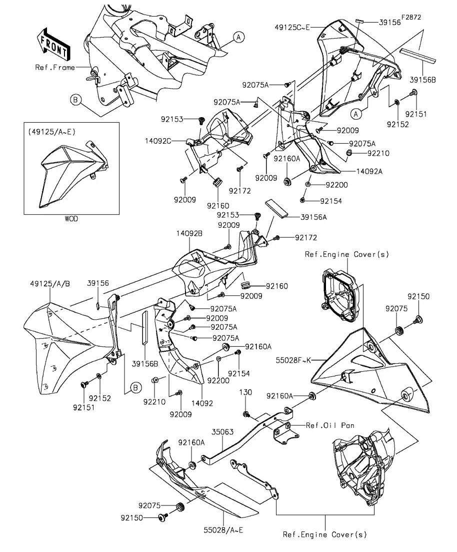14092-0966 Cover,Radiator,Rh Kawasaki | YoshiParts