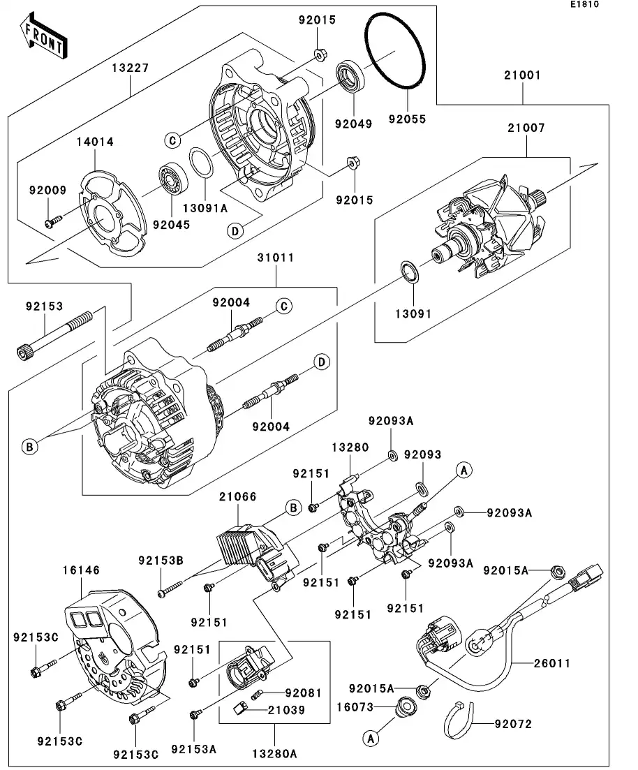 16146-1232 Cover-Assy,End,Rr Kawasaki | YoshiParts