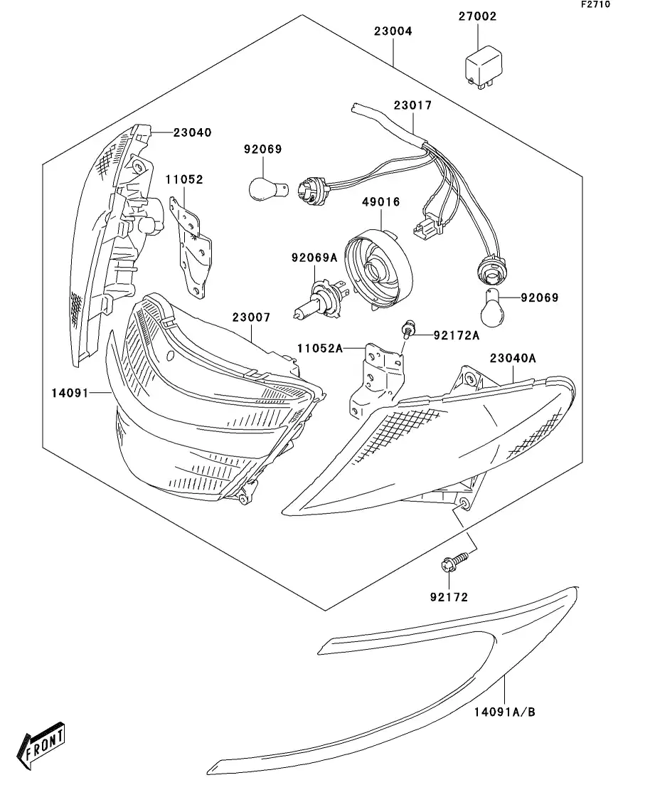 11052-S010 Bracket,Rh Kawasaki | YoshiParts