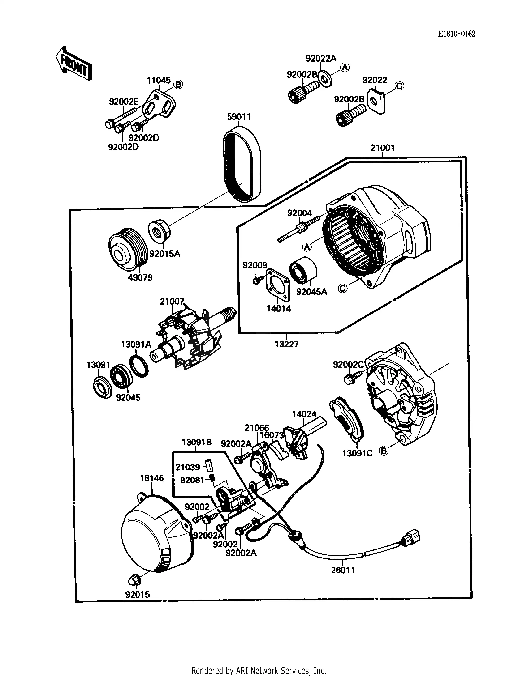 16146-1076 Cover-Assy,Generator Kawasaki | YoshiParts