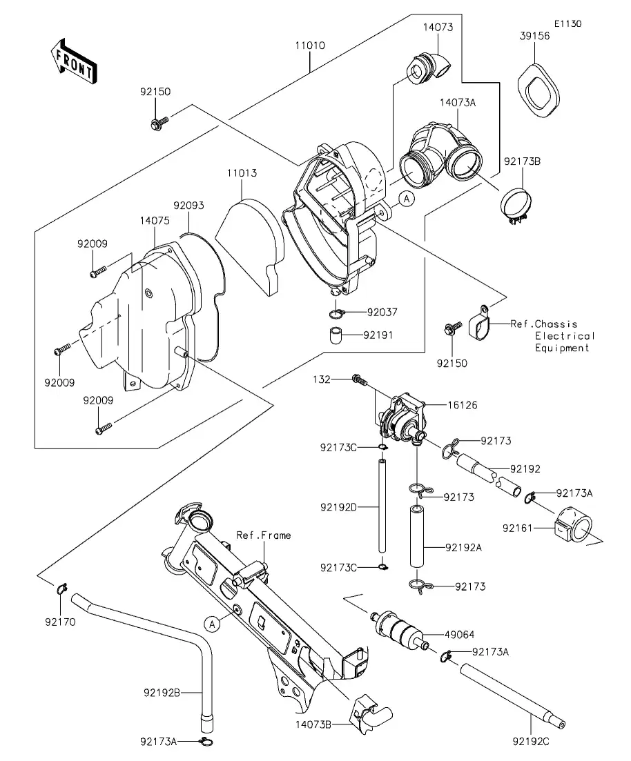 14073-1855 Duct Kawasaki | YoshiParts
