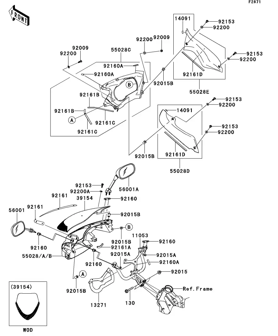 13271-0761 Plate,Upp Cowling Kawasaki | YoshiParts