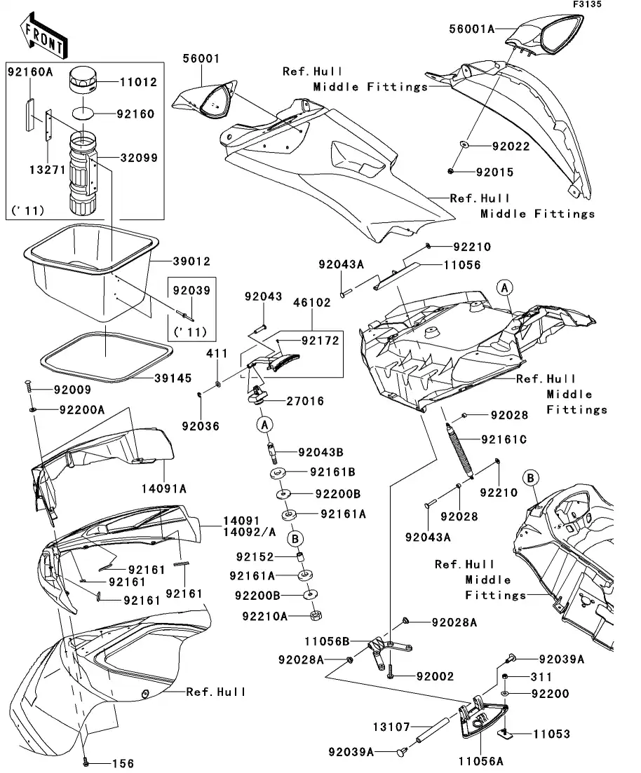 11056-3725 Bracket Kawasaki | YoshiParts