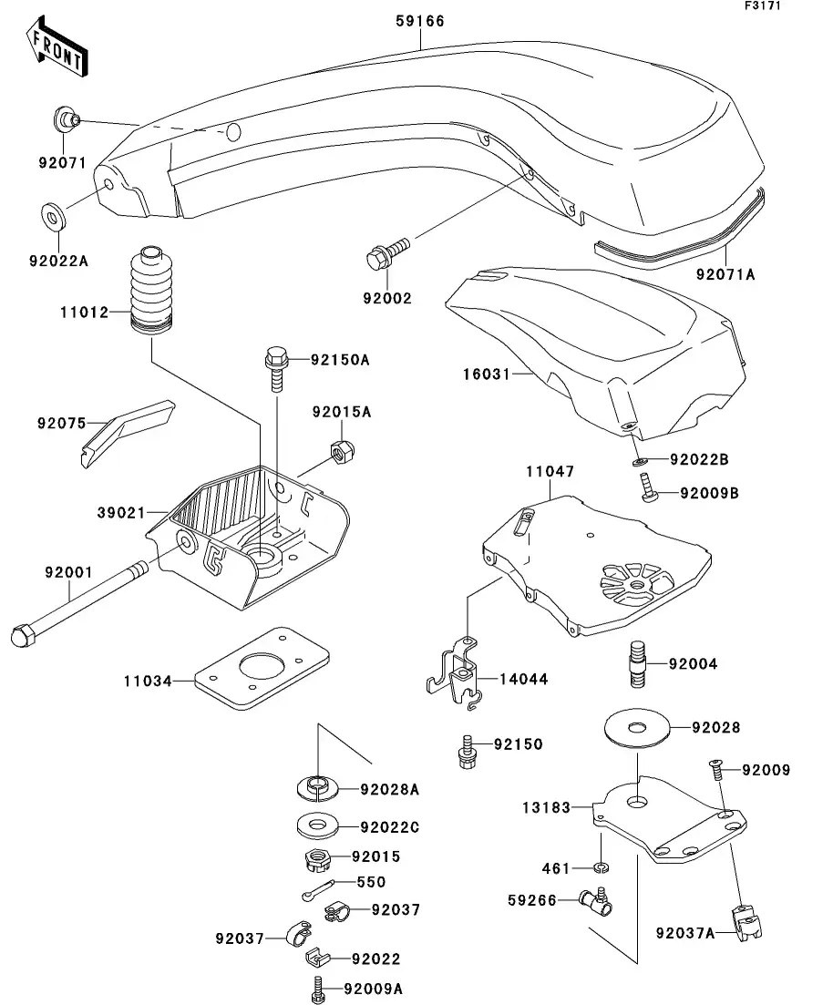 14044-3710 Holder-Cable Kawasaki | YoshiParts