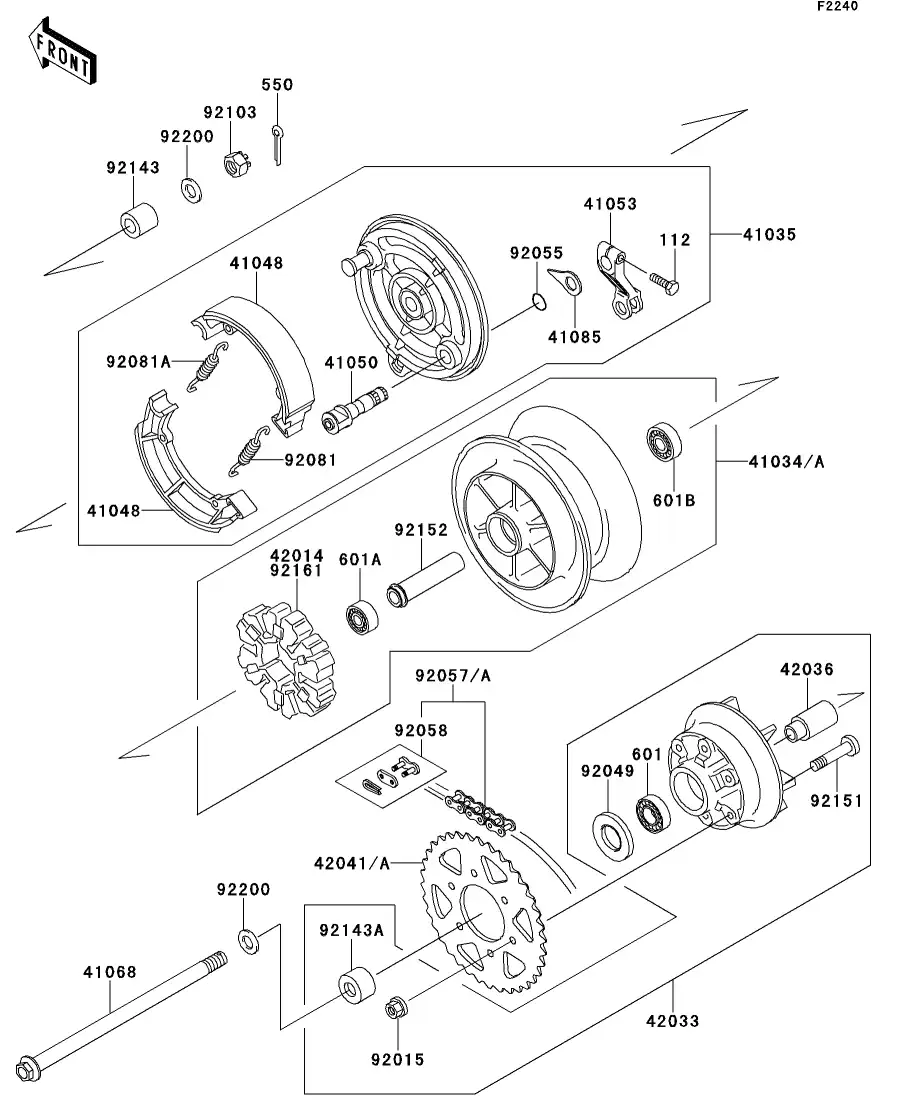 42036-030 Sleeve,Rear Hub Kawasaki | YoshiParts