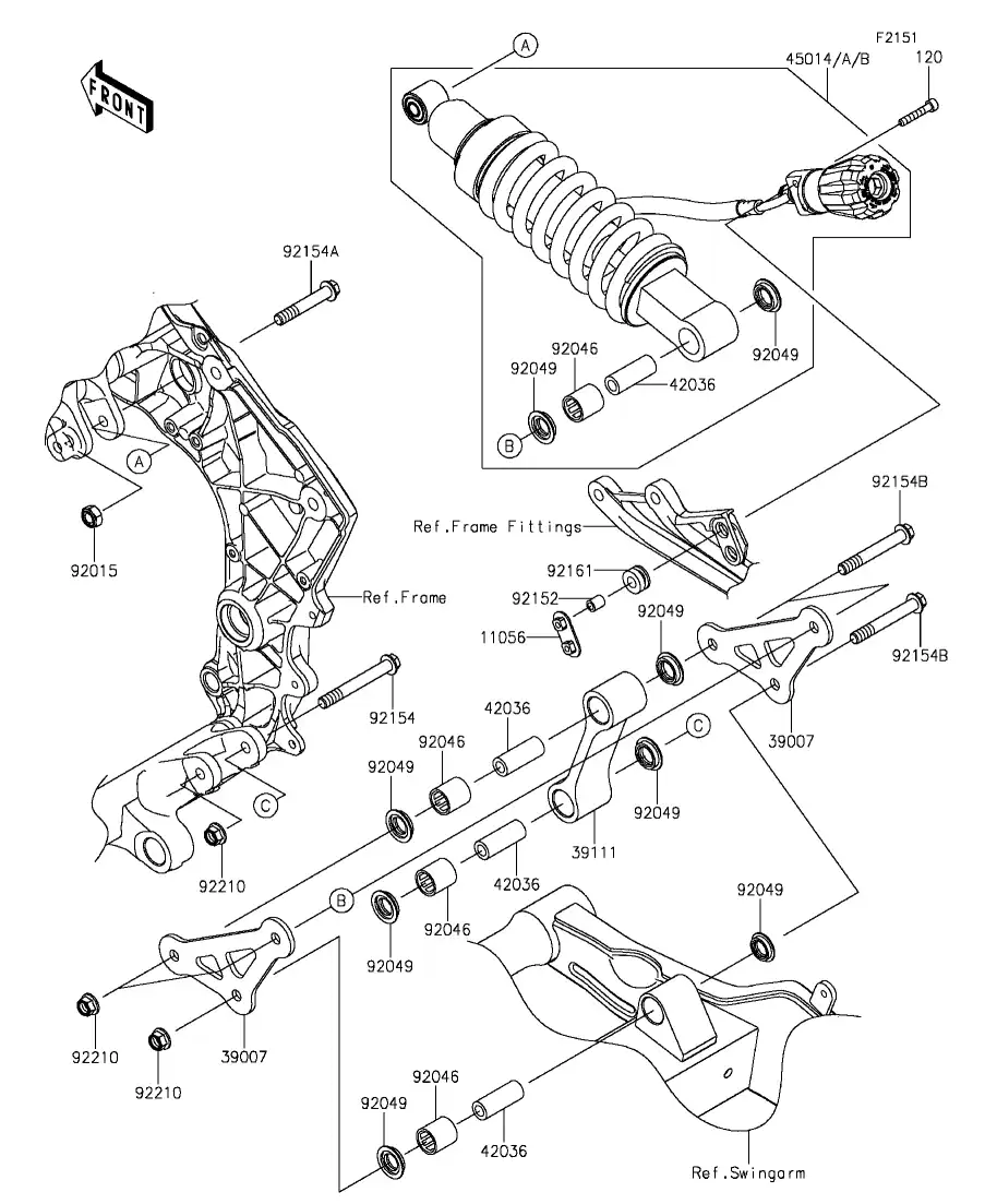 11056-1914 Bracket Kawasaki | YoshiParts