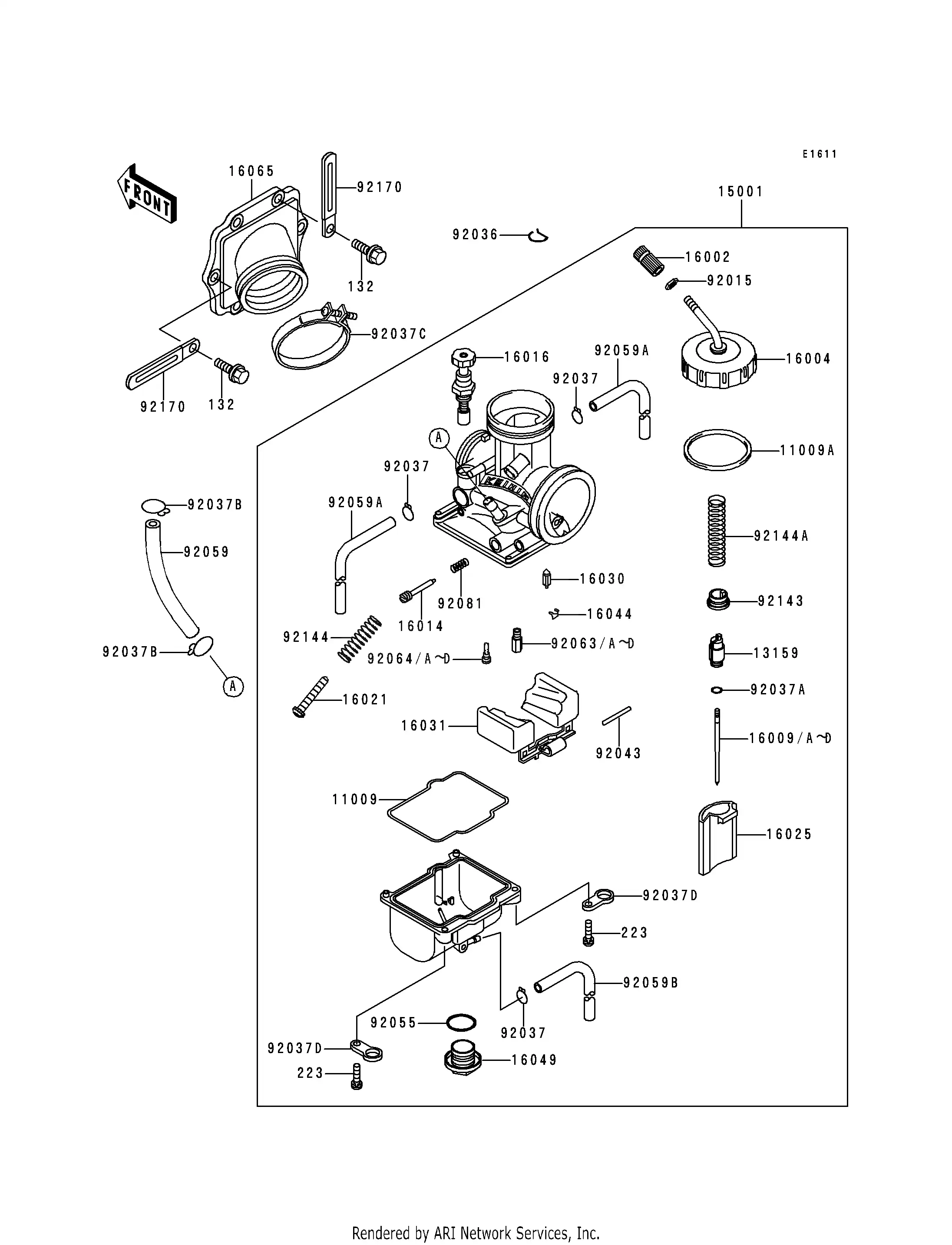 16021-1161 Screw-Throttle Stop Kawasaki | YoshiParts