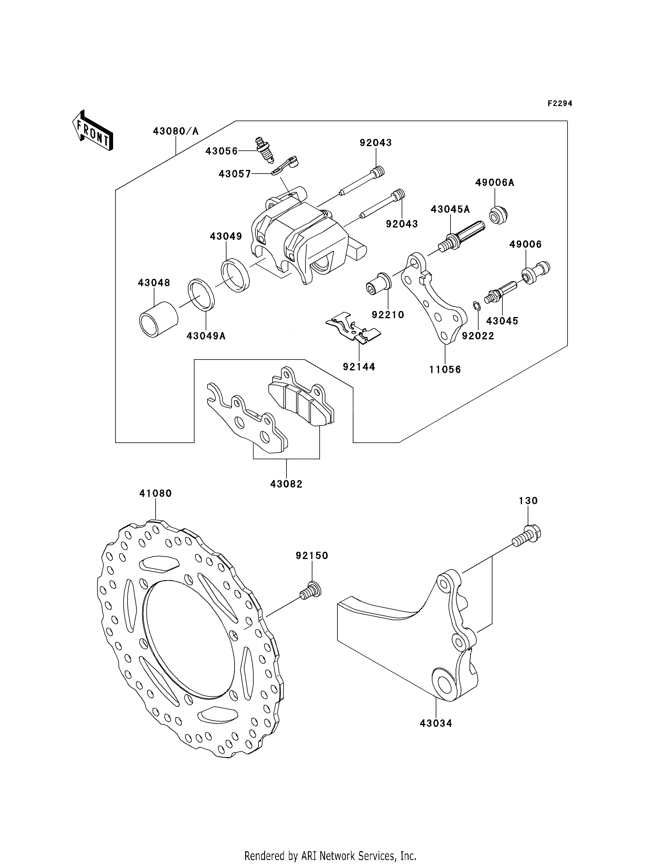 11056-0202 Bracket,Caliper Kawasaki | YoshiParts