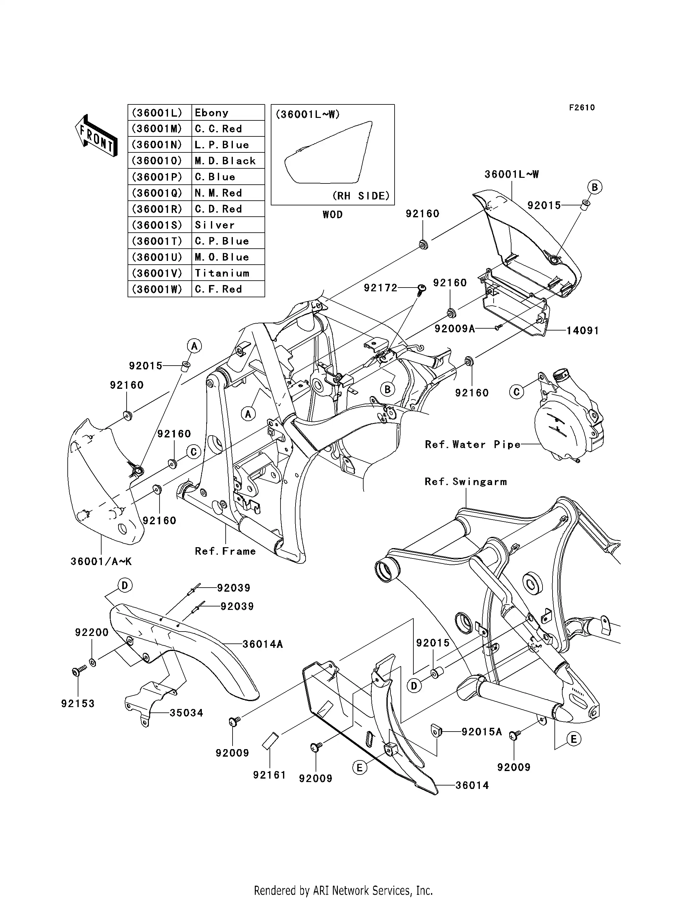 36001-0082-M4 Cover-Side,Rh,L.p.blu Kawasaki | YoshiParts