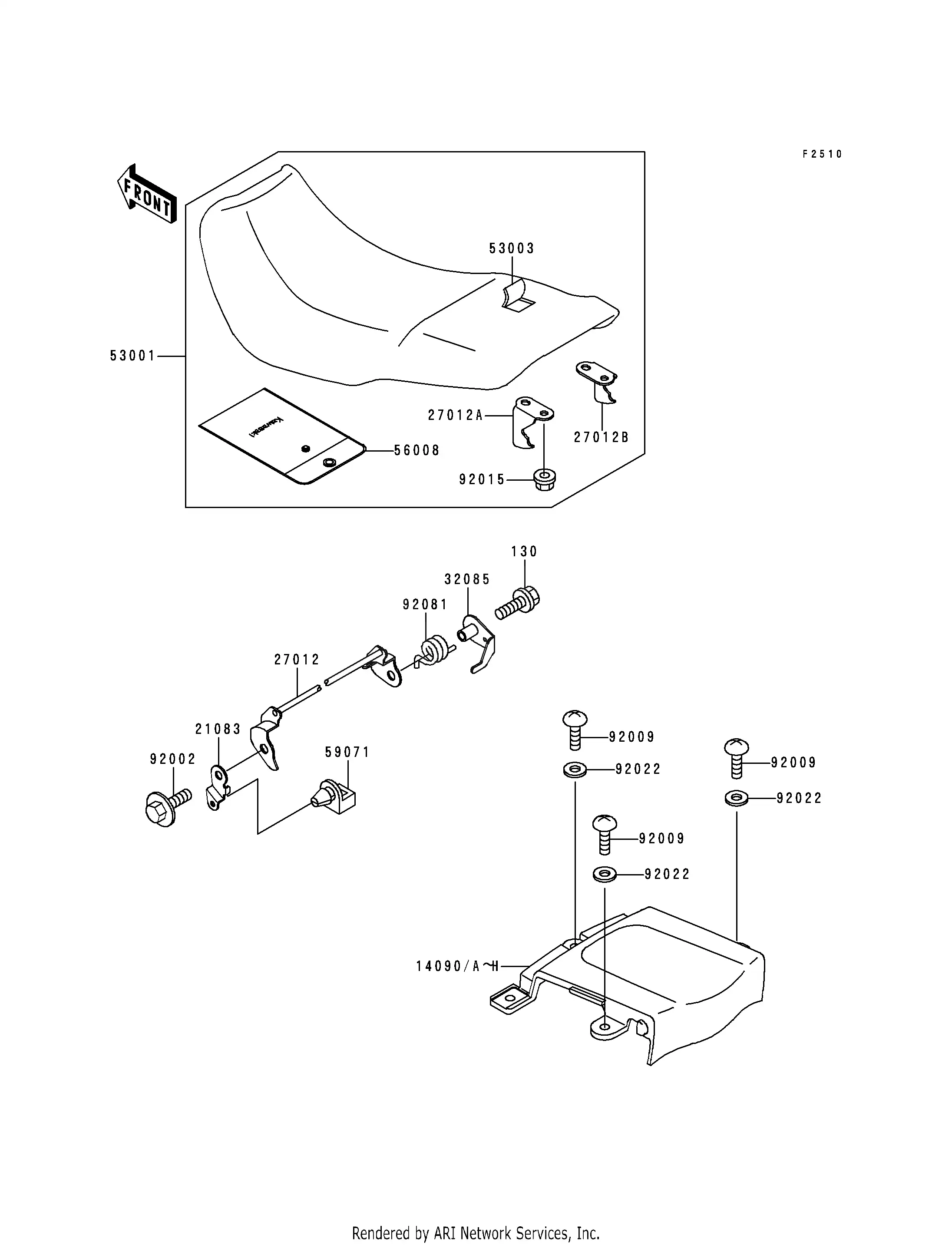 14090-1369-C6 Cover,Seat,M.n.blue Kawasaki | YoshiParts