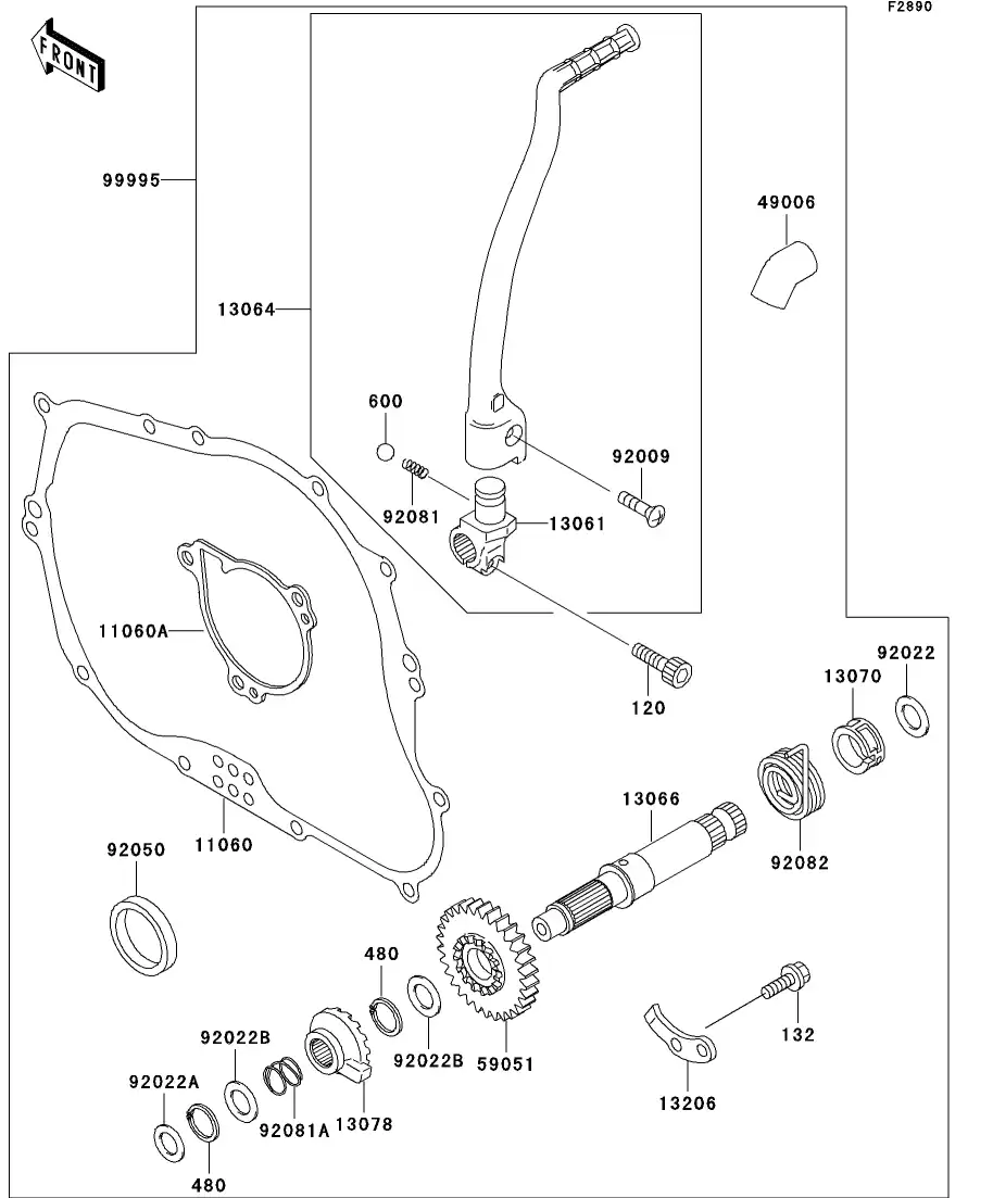 11060-1324 Gasket,Clutch Cover Inner Kawasaki | YoshiParts