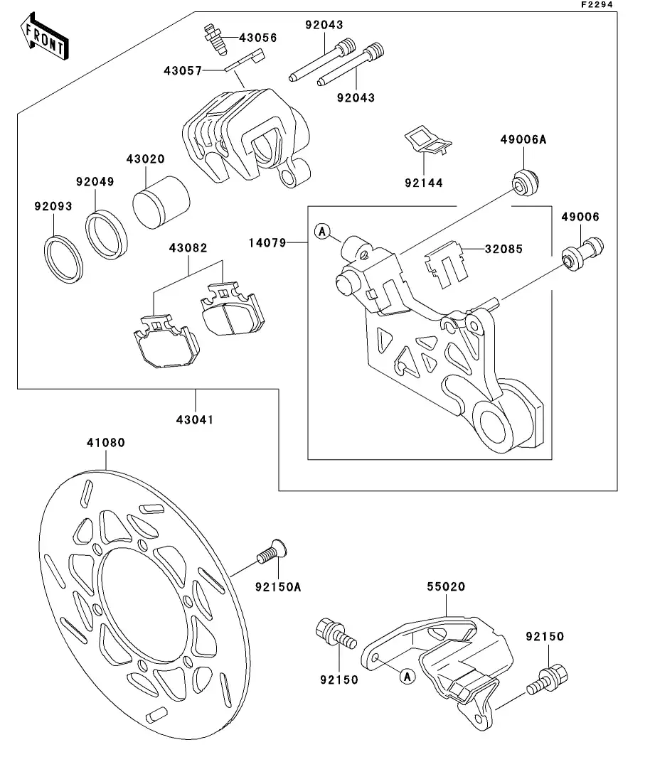 14079-1098 Holder-Assy,Rear Cali Kawasaki | YoshiParts