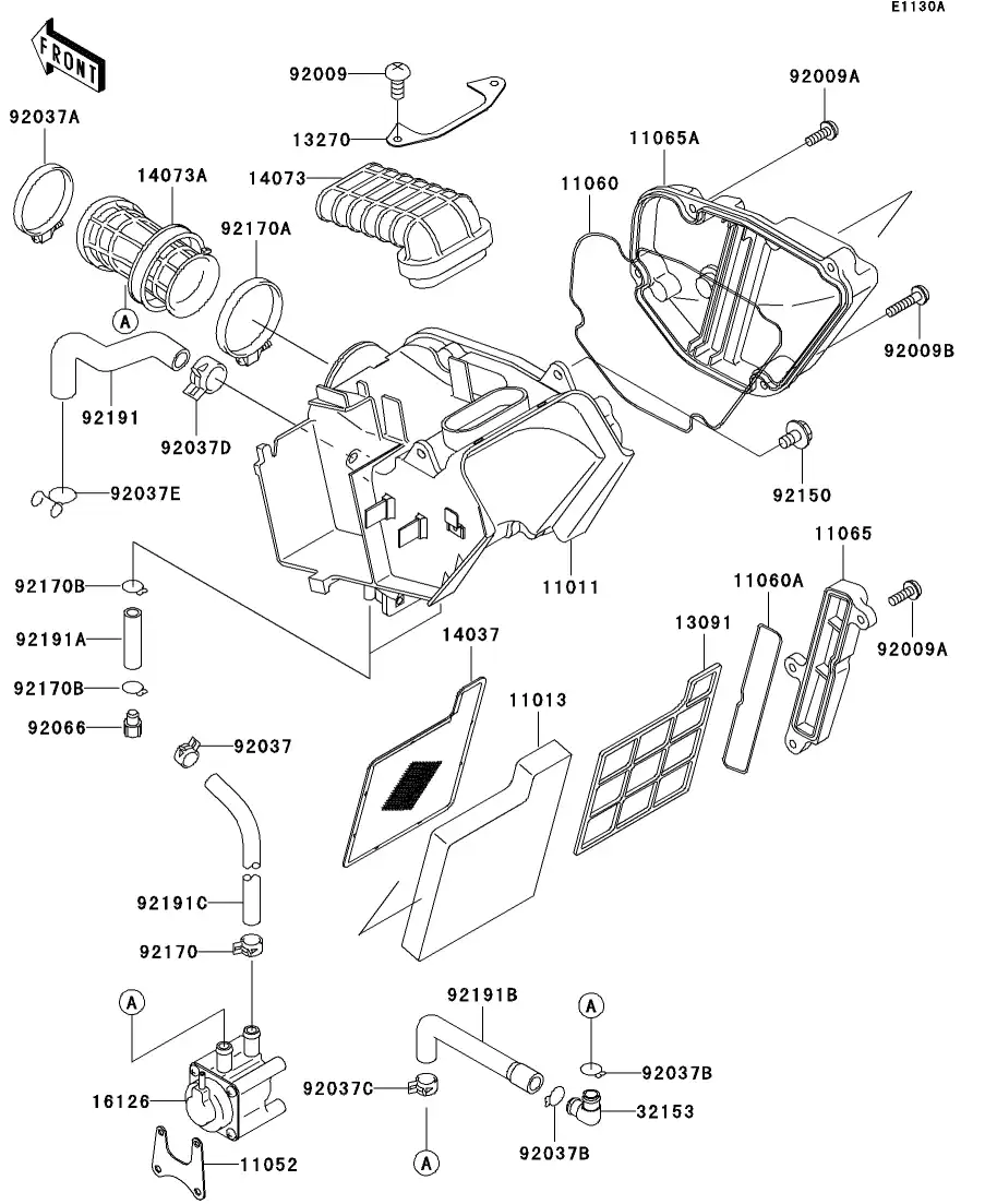 11052-1251 Bracket Kawasaki | YoshiParts