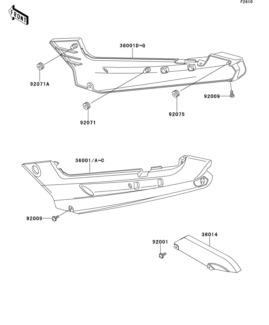 36001-1444-A5 Cover (Side), Rh, Red Kawasaki | YoshiParts