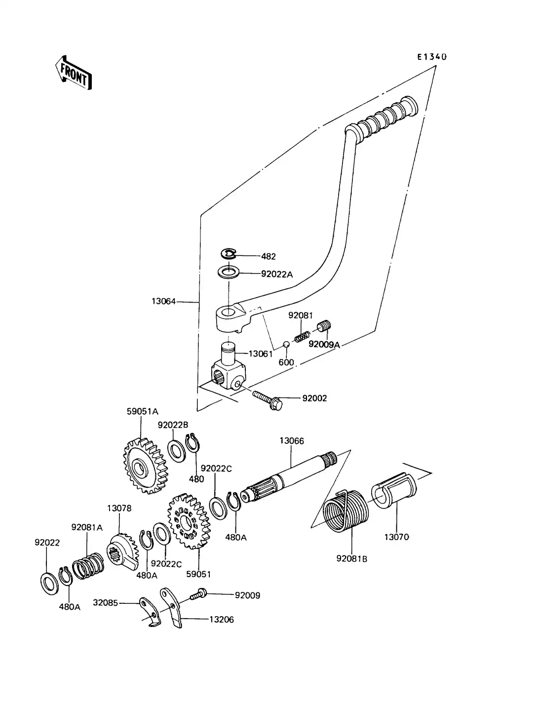 13206-1002 Guide,Kick Kawasaki | YoshiParts