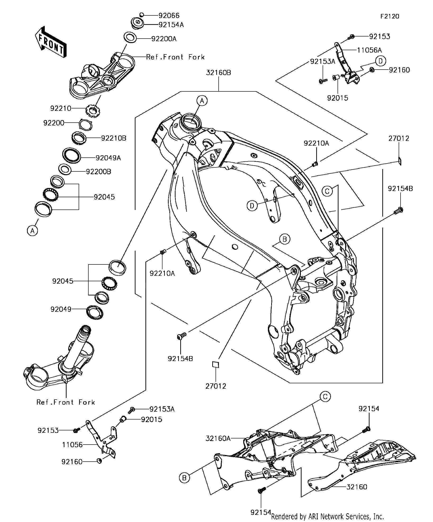 11056-1961 Bracket,Cowling,Lh Kawasaki | YoshiParts