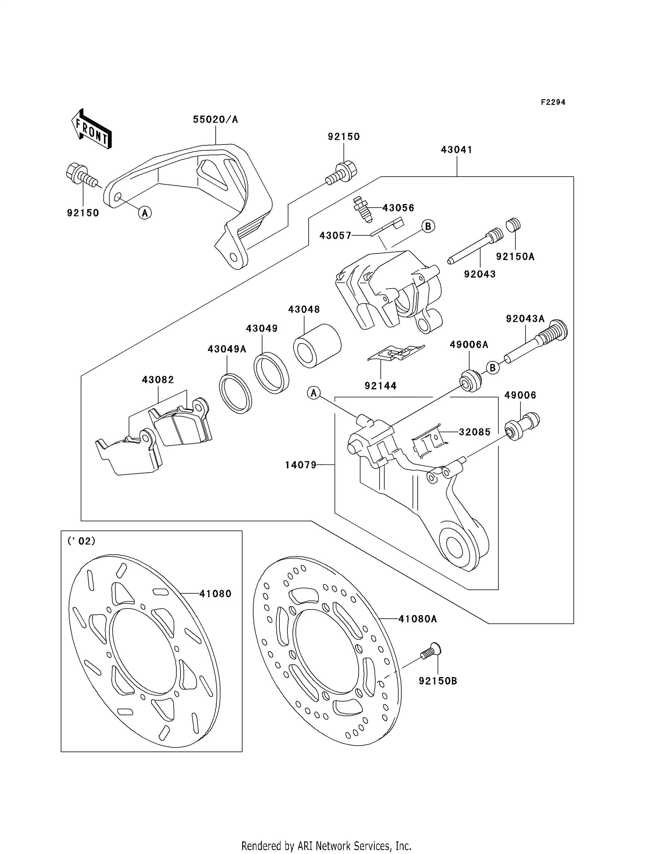 14079-1105 Holder-Assy,Rear Cali Kawasaki | YoshiParts
