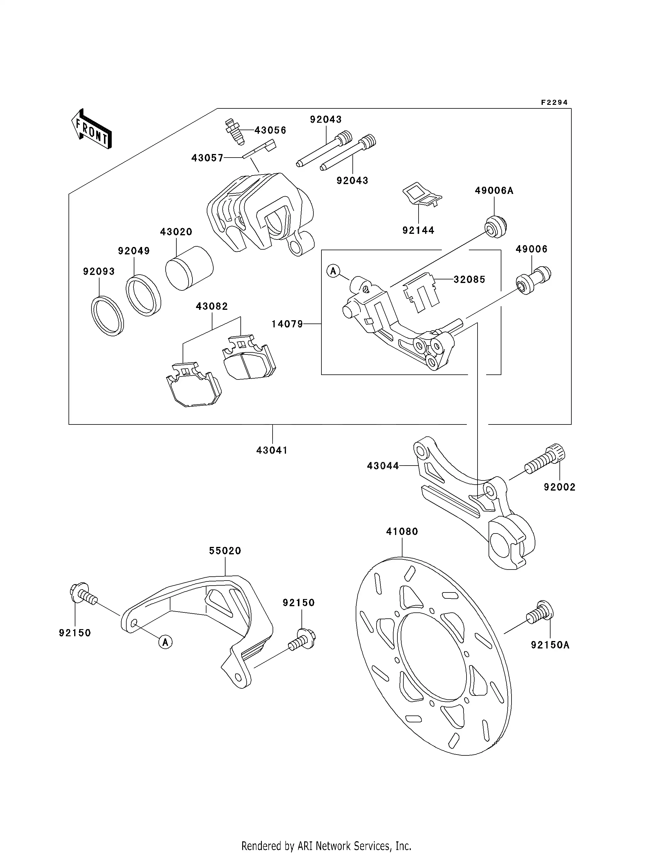 14079-1070 Holder-Assy,Rear Cali Kawasaki | YoshiParts