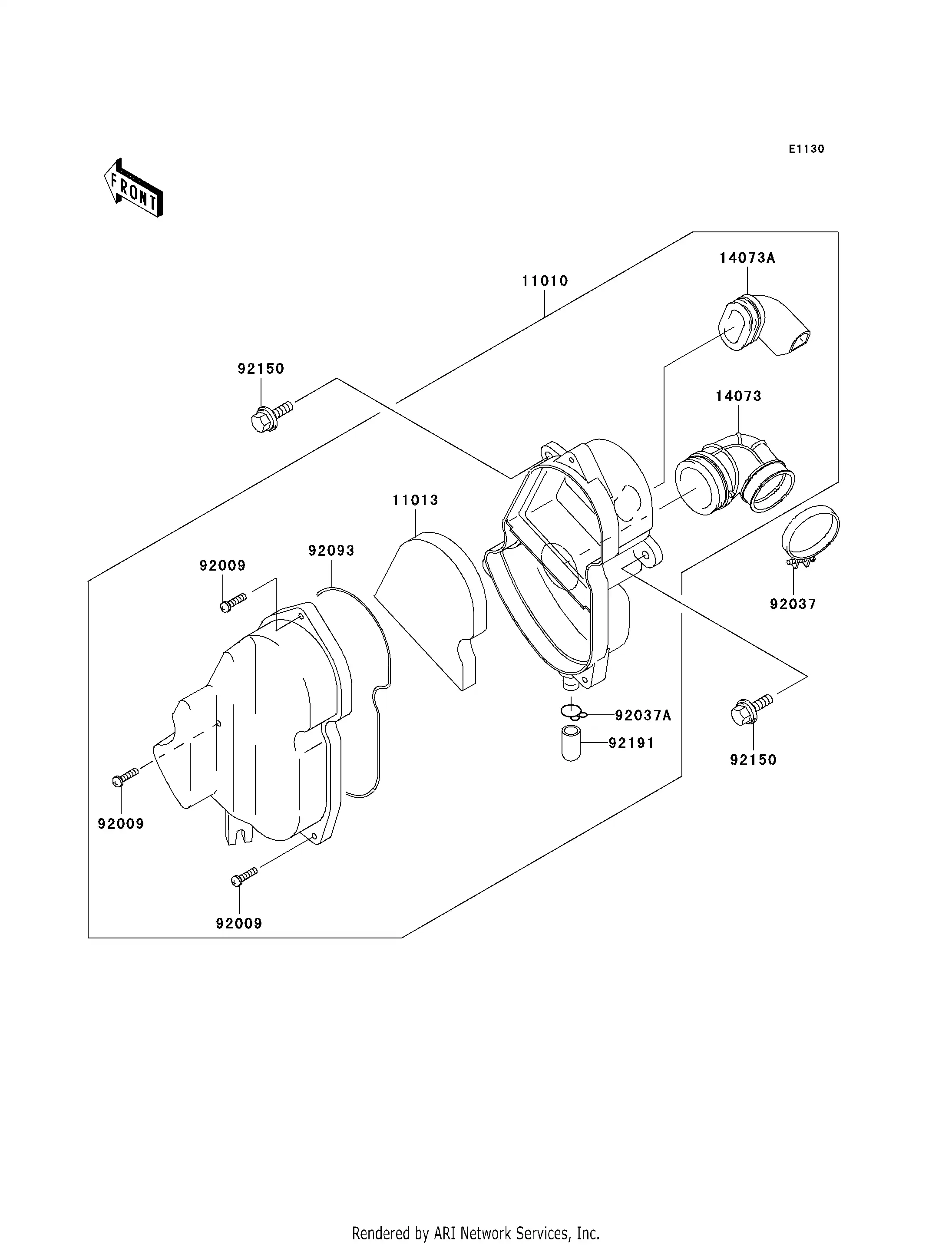 14073-1819 Duct,Carburetor Kawasaki | YoshiParts