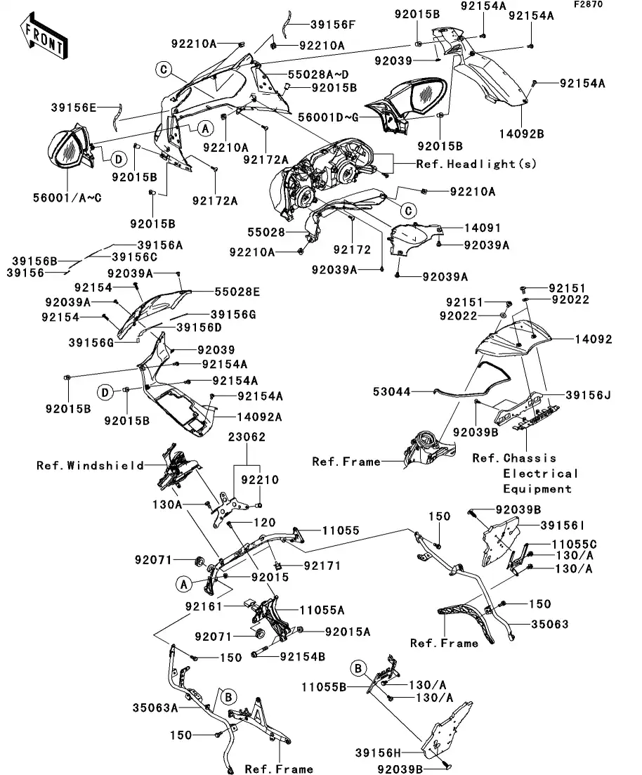 14092-0114 Cover,Inner,Rh Kawasaki | YoshiParts