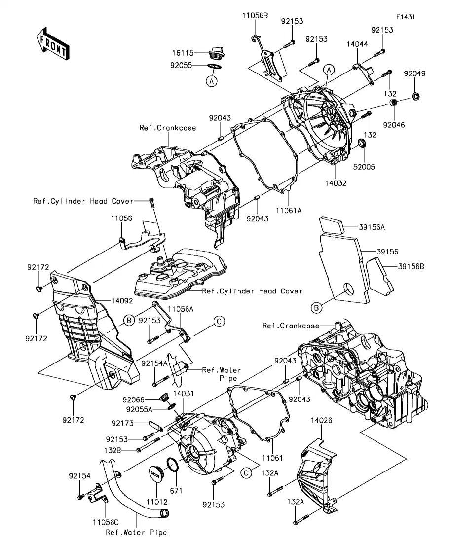 11056-2164 Bracket,Up Kawasaki | YoshiParts